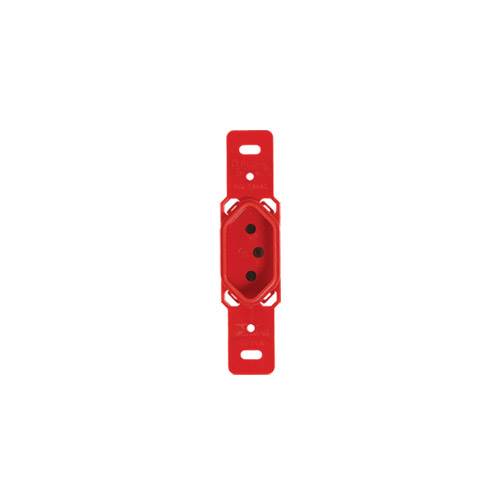 TOMADA 3 PINOS 20A VERTICAL S/ PLACA VERMELHO IDEALE PLUZIE | Maxxirede