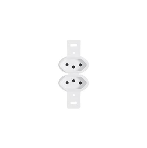 TOMADA DUPLA 3 PINOS 20A S/ PLACA BRANCO IDEALE PLUZIE | Maxxirede